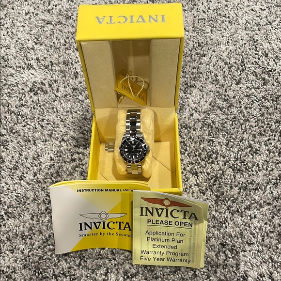 Invicta | Accessories | Invicta Silver And Black Watch | Poshmark